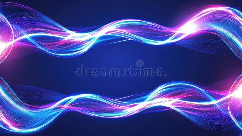 Sleek Rectangular Frame Formed by Flowing Neon Lines in Dynamic ...