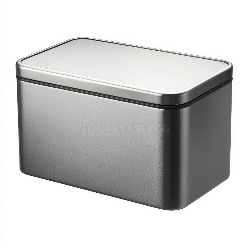A Sleek, Rectangular Metal Container with a Smooth Lid, Ideal for ...