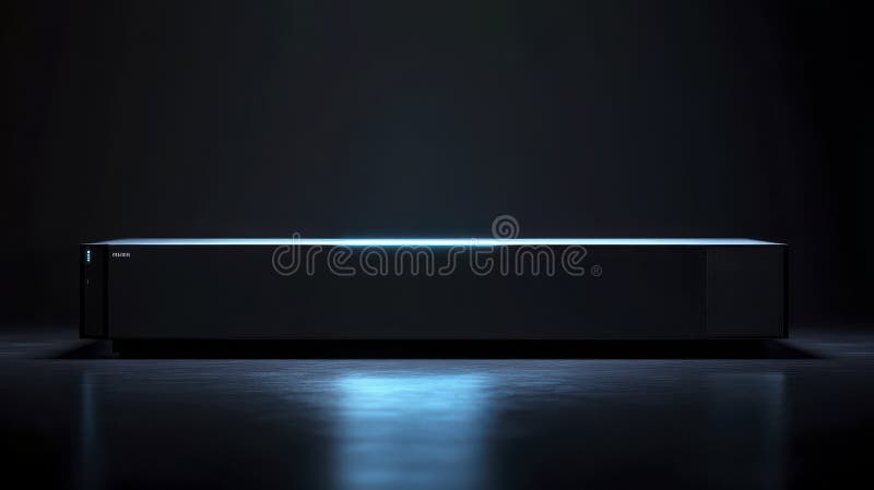Sleek Rectangular Object Illuminated on Dark Surface Stock Illustration ...