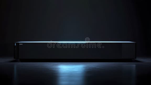 Sleek Rectangular Object Illuminated on Dark Surface Stock Illustration ...