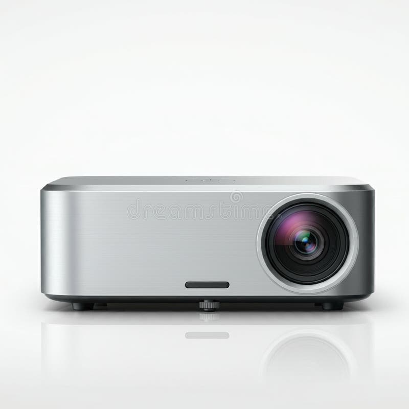 Sleek, Rectangular Projector with a Metallic Silver Finish. the Design ...