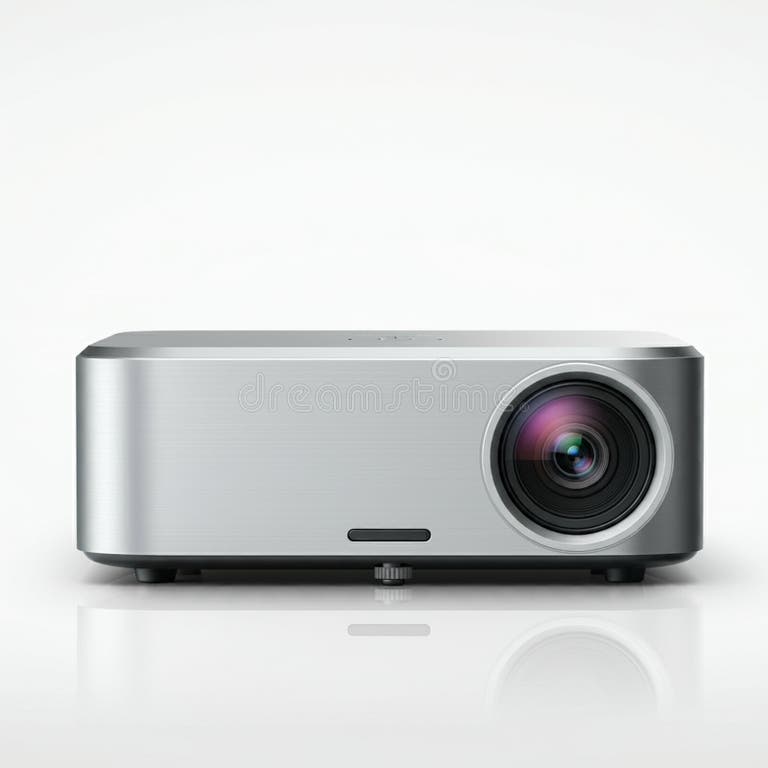 Sleek, Rectangular Projector with a Metallic Silver Finish. the Design ...