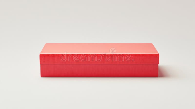Sleek Rectangular Red Box Mockup with Soft Studio Lighting from a Side ...