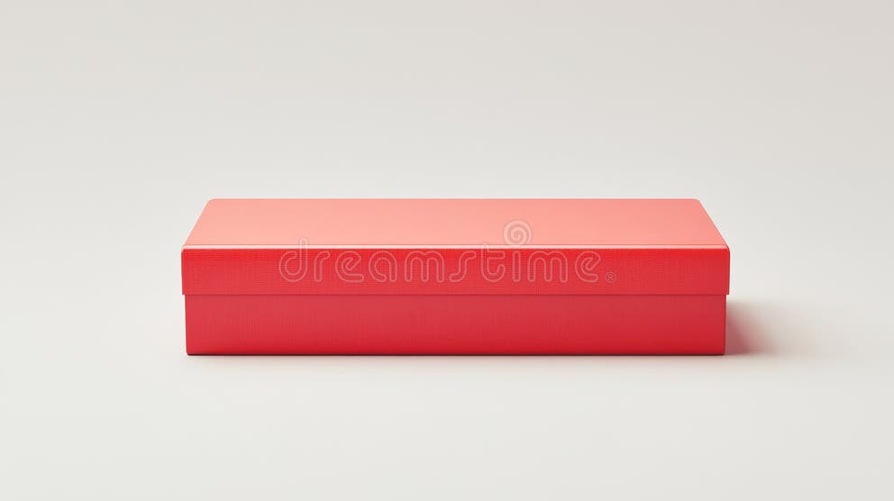 Sleek Rectangular Red Box Mockup with Soft Studio Lighting from a Side ...