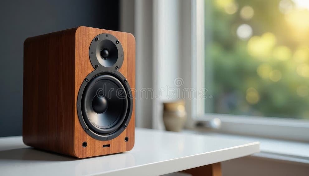 Sleek, Rectangular Speaker Minimalist Design, Wood Veneer , Portable ...