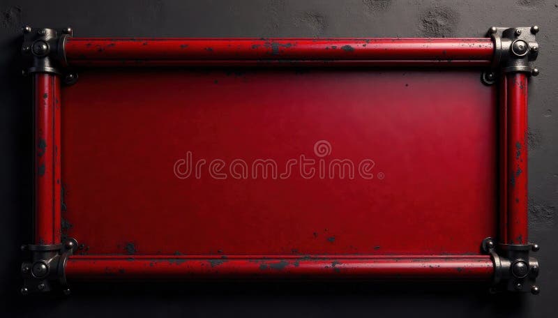 Sleek Red Black Metal Frame, Industrial Design , Strong, Frame, Modern ...