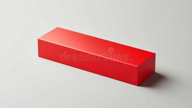 Sleek Red Box Mockup Displayed in an Elegant Side View on a Soft Grey ...