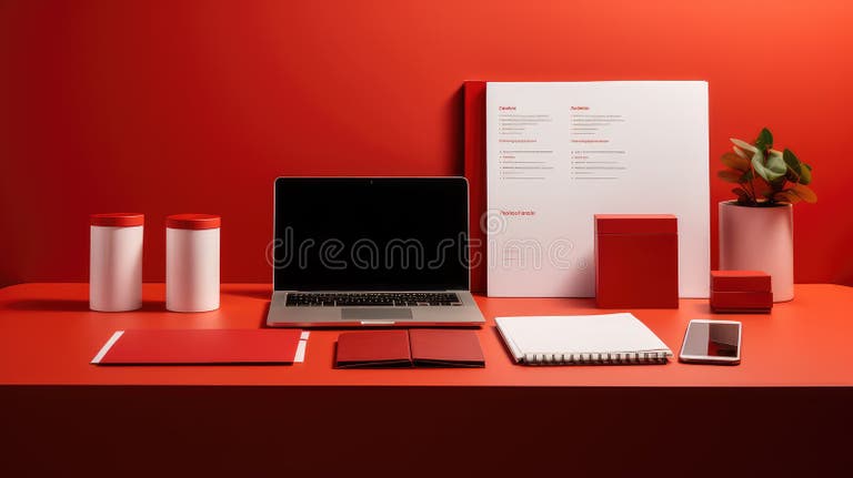 Sleek red document layout stock illustration. Illustration of digital ...