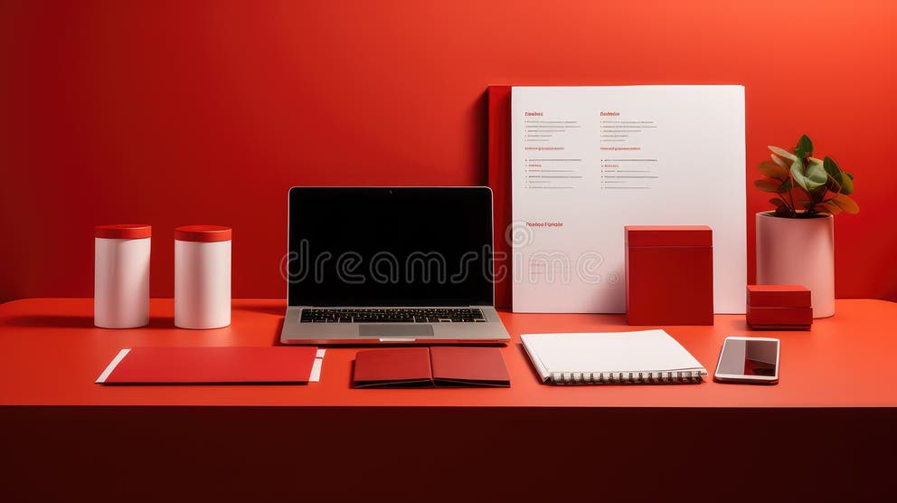 Sleek red document layout stock illustration. Illustration of digital ...