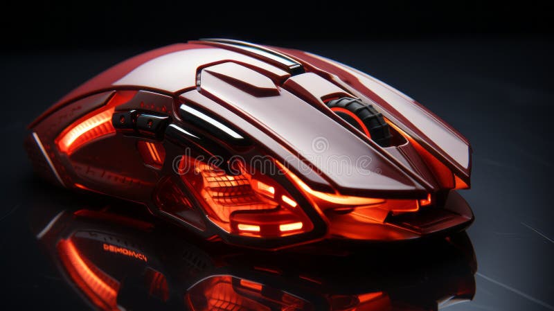 Sleek Red Gaming Mouse with Dynamic Action Scenes - Seapunk Style Stock ...