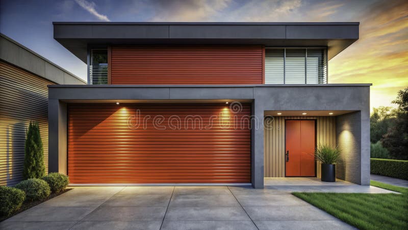 Sleek Red Roller Shutter Doors Enhance Your Modern Homes Security and ...