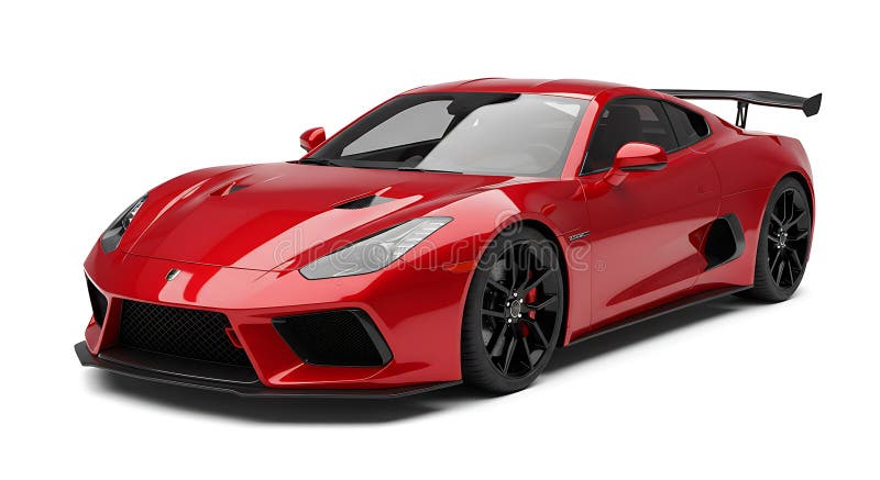 Sleek, Red Sports Car with Aerodynamic Design. Features Include Sharp ...