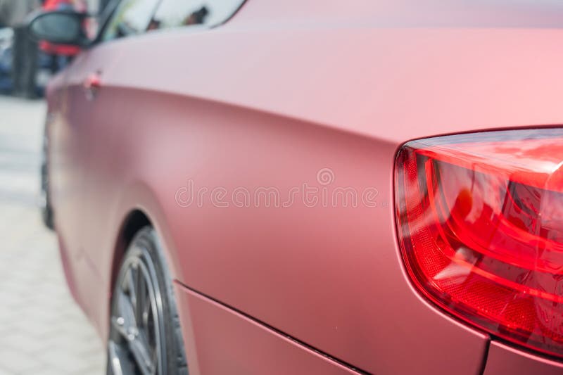 Sleek Red Sports Car Rear with Red Lights. Stock Photo - Image of ...