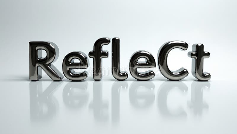 Sleek Reflect Typography with Mirrored Letters and Subtle Reflection ...
