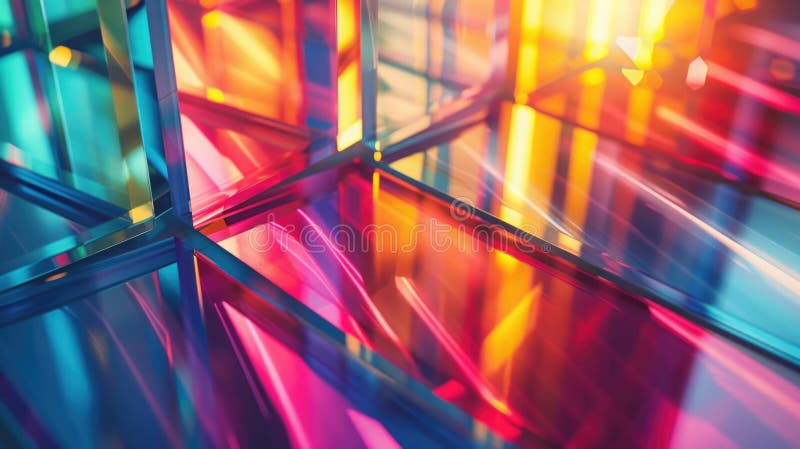 A Sleek, Reflective Grid with Chromatic Colors, Perfect for ...