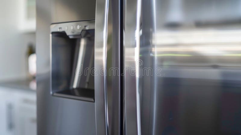 Sleek Refrigerator Handles in a Modern Kitchen Setting. Generative Ai ...