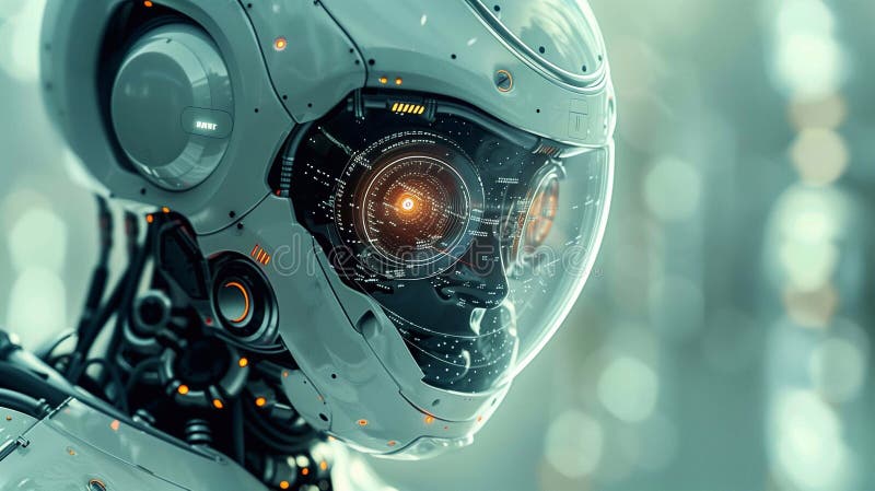 A Sleek Robot Highlights Cutting-edge Tech in a Modern, Digital-filled ...