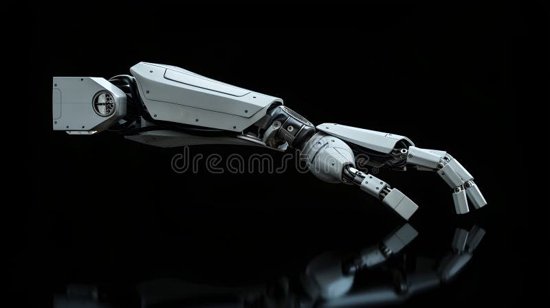Futuristic Robotic Arm in a Reflective Pose, Technology and Automation ...