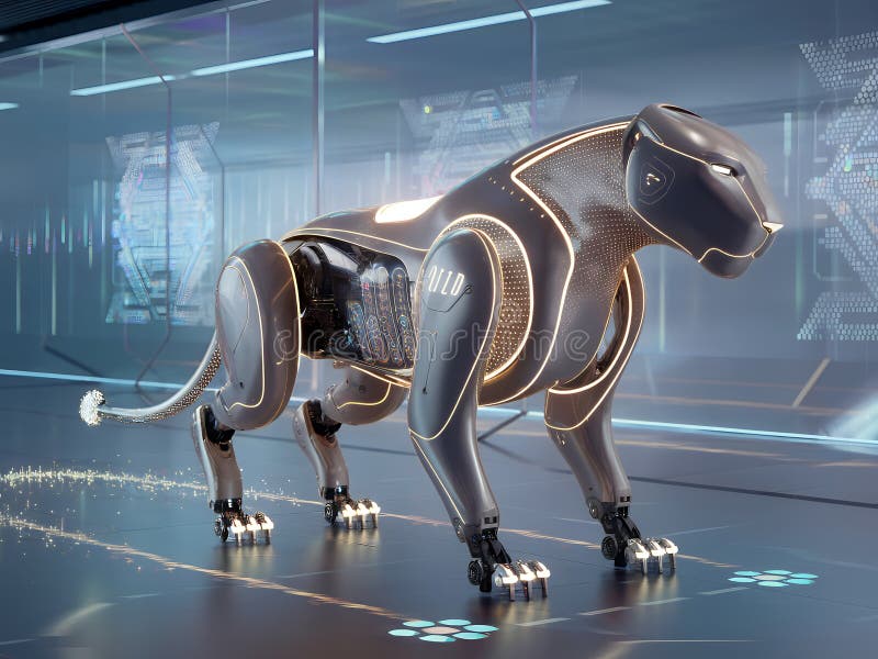 Futuristic Robotic Panther in a High-Tech Environment: a Marvel of ...