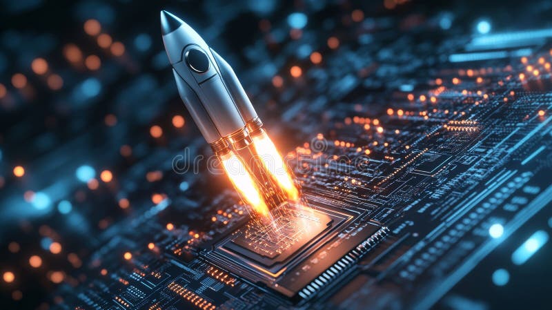 A Sleek Rocket Design is Visible in a Close-up View of a Blueprint ...