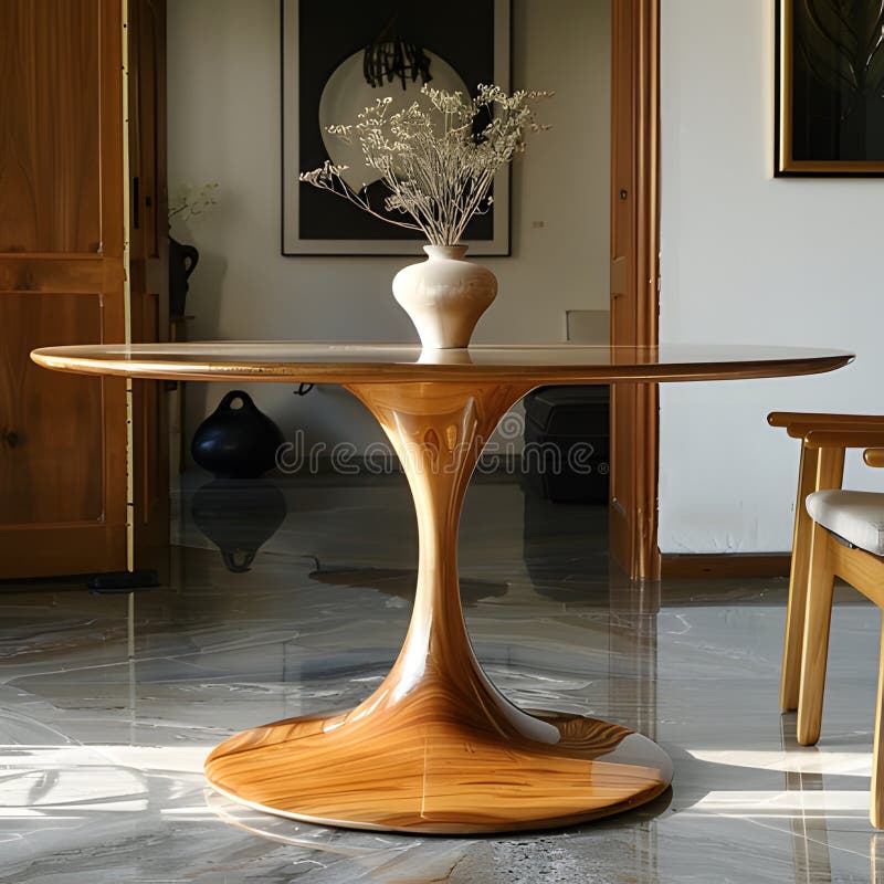 Sleek round table 60s stock illustration. Illustration of decor - 322906366