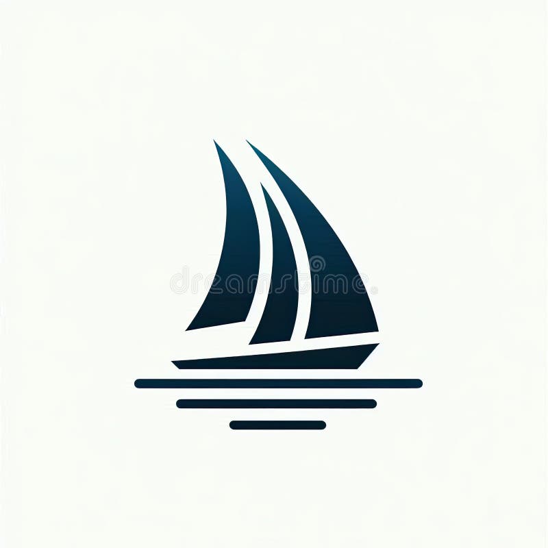 Sleek Sailing Boat Emblem in Blue Stock Illustration - Illustration of ...