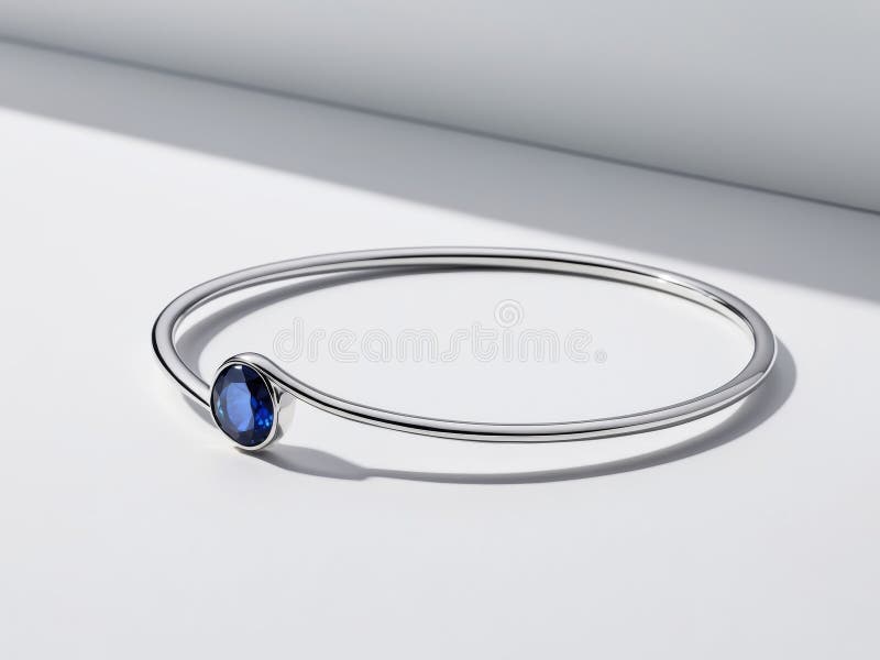 Sleek Sapphire Bangle Bracelet with Elegant Sparkle and Shine Stock Image - Image of flicker ...