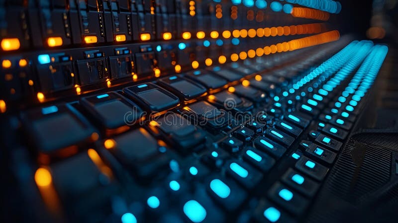 Data Center Server Racks Orange Cables Stock Photos - Free & Royalty ...