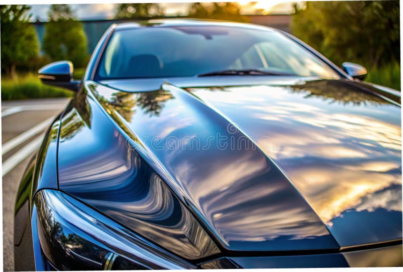 Sleek and Shiny Car Hood with Reflective Surface for Modern Automotive ...