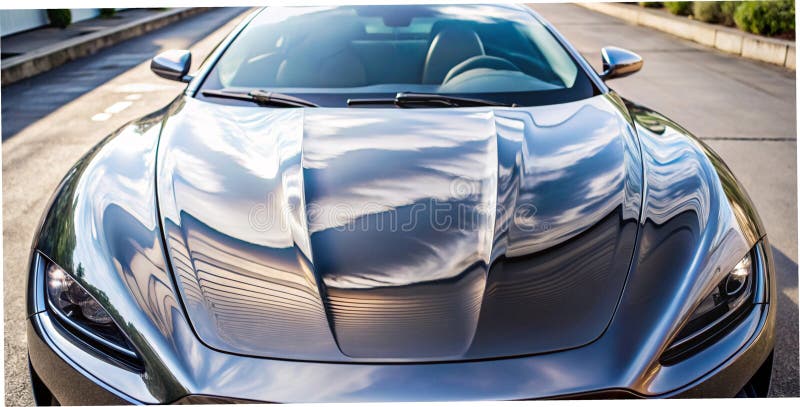 Sleek and Shiny Car Hood with Reflective Surface for Modern Automotive ...