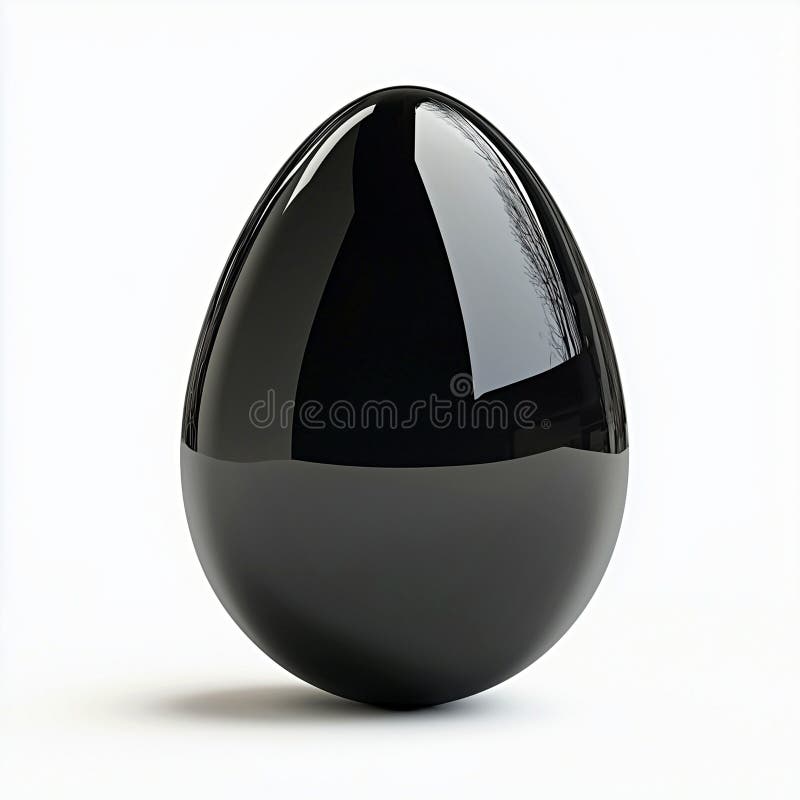 Shiny Egg Object on White Surface Studio Rendering Isolated on ...