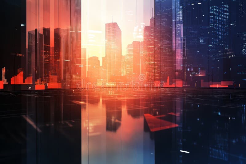 Sleek Silhouette Background with Topaz Elements in Modern Cityscape ...