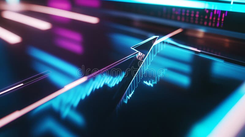 Sleek Silver Arrow Represents Upward Financial Stock Illustration ...