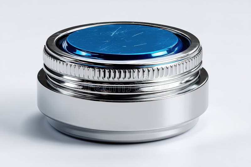 Sleek Silver Container with a Blue Lid Showcases Modern Design and ...