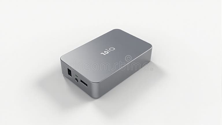 Sleek Silver Electronic Device on White Background Stock Illustration ...