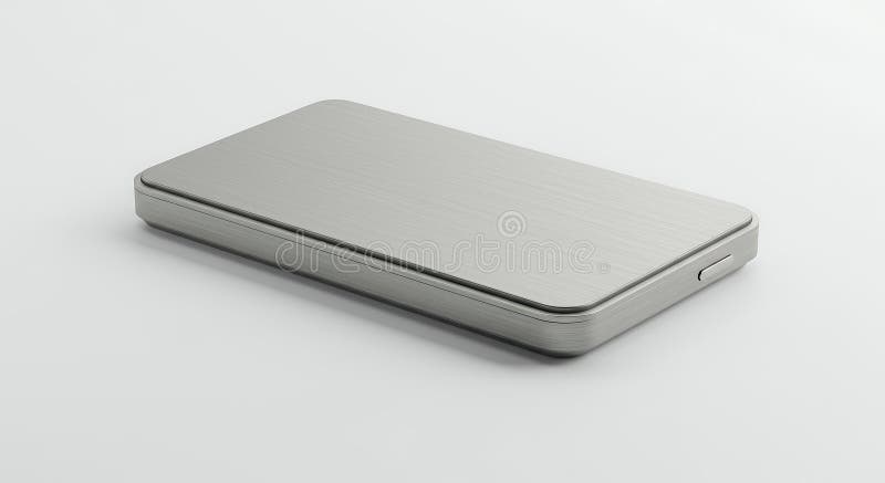 Sleek Silver External Hard Drive Stock Illustration - Illustration of ...