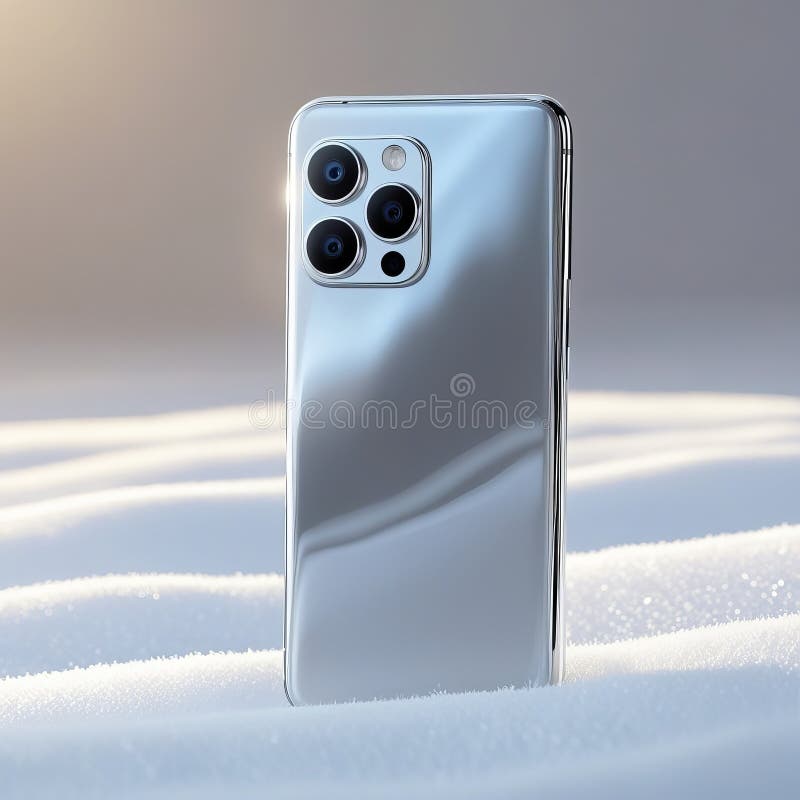 Sleek Silver Flagship Smartphone with Triple Camera Stock Illustration ...