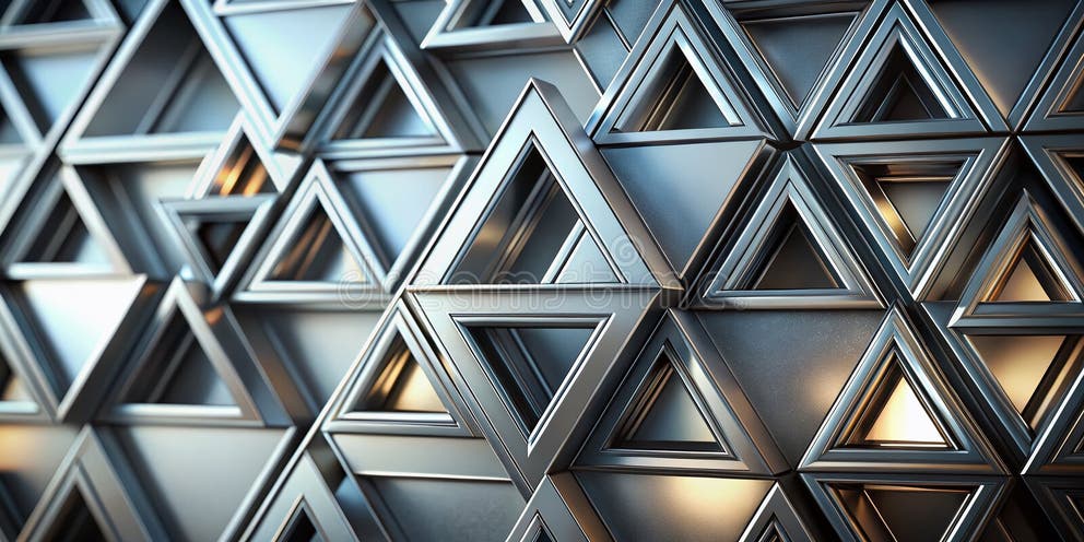 Sleek Silver and Gray Interlocking Triangles Geometric Desktop ...
