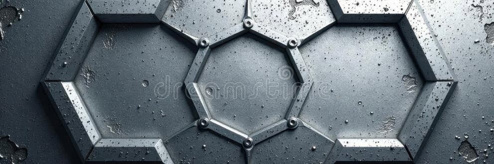 Sleek Silver Hexagon, Metallic Texture, Empty Frame , Polygon, Hexagon ...