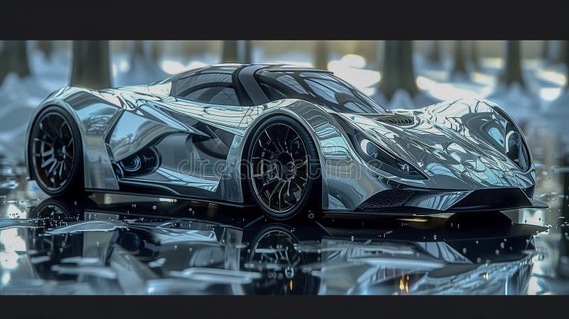 Sleek Silver Hypercar with Futuristic Design Stock Illustration ...
