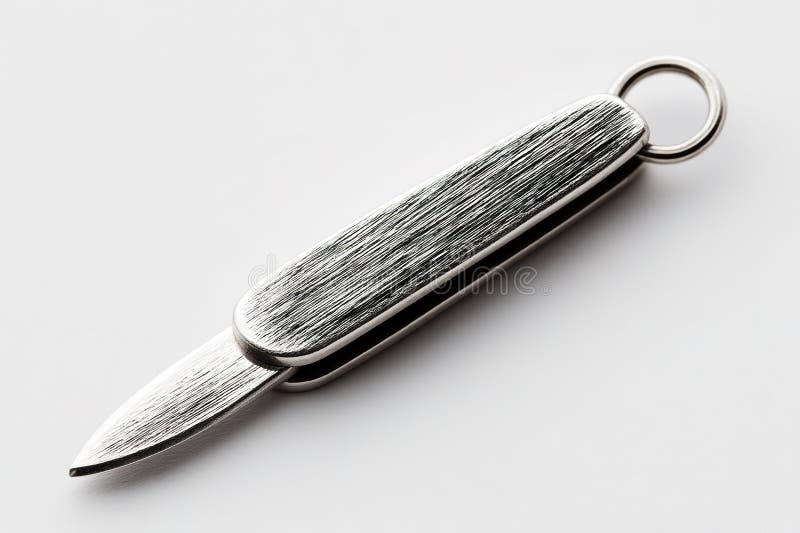 Compact Silver Knife with a Sleek Design on a Light Background Ideal ...