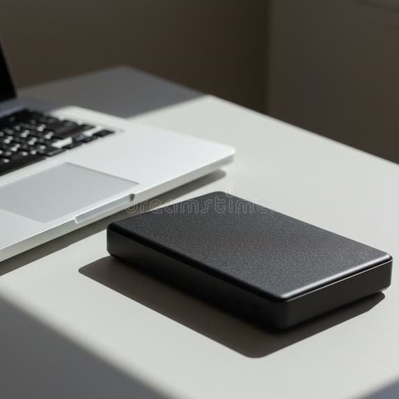 A Sleek Silver Laptop Sits on a Light-colored Desk, Partially Open ...