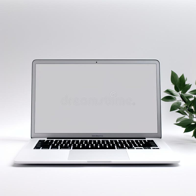 Sleek Silver Laptop on White Background Exudes Modern Simplicity Stock ...