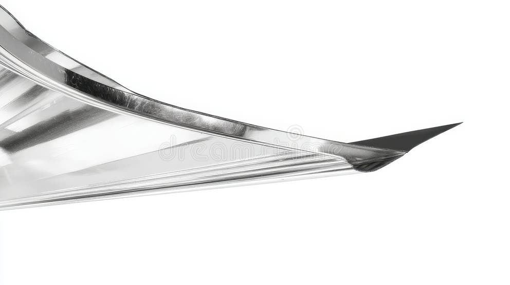 Sleek Silver Metal Design Element with Sharp Edge and Reflective ...