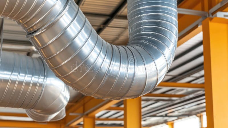 A Sleek, Silver-metallic Air Conditioner is Mounted on the Ceiling of ...