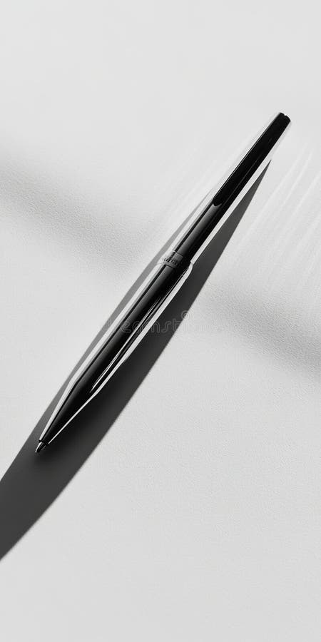 Sleek Silver Pen Casting Shadow Stock Illustrations – 15 Sleek Silver ...