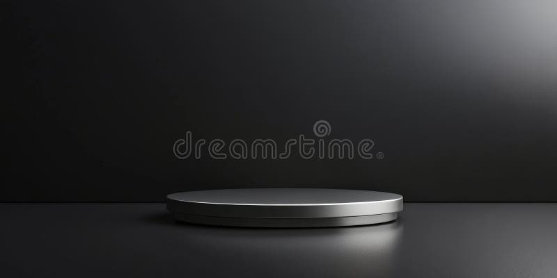 A Sleek, Silver Podium with a Matte Finish, Placed Against a Soft ...