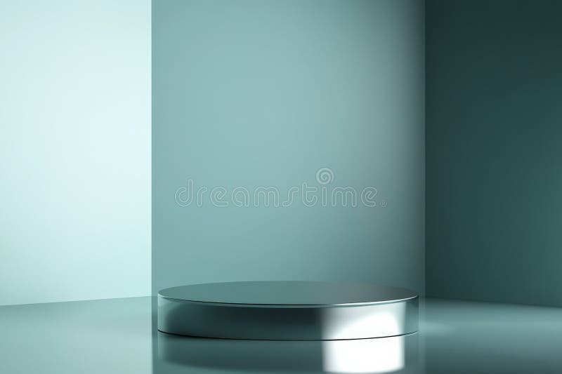 A Sleek, Silver Podium with a Matte Surface, Standing on a Polished ...