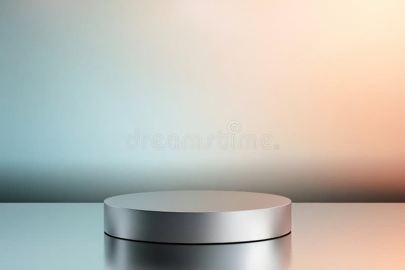 A Sleek, Silver Podium with a Matte Surface, Standing on a Polished ...