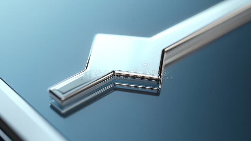 Sleek Silver Shape Gleams on Smooth Blue Stock Illustration ...